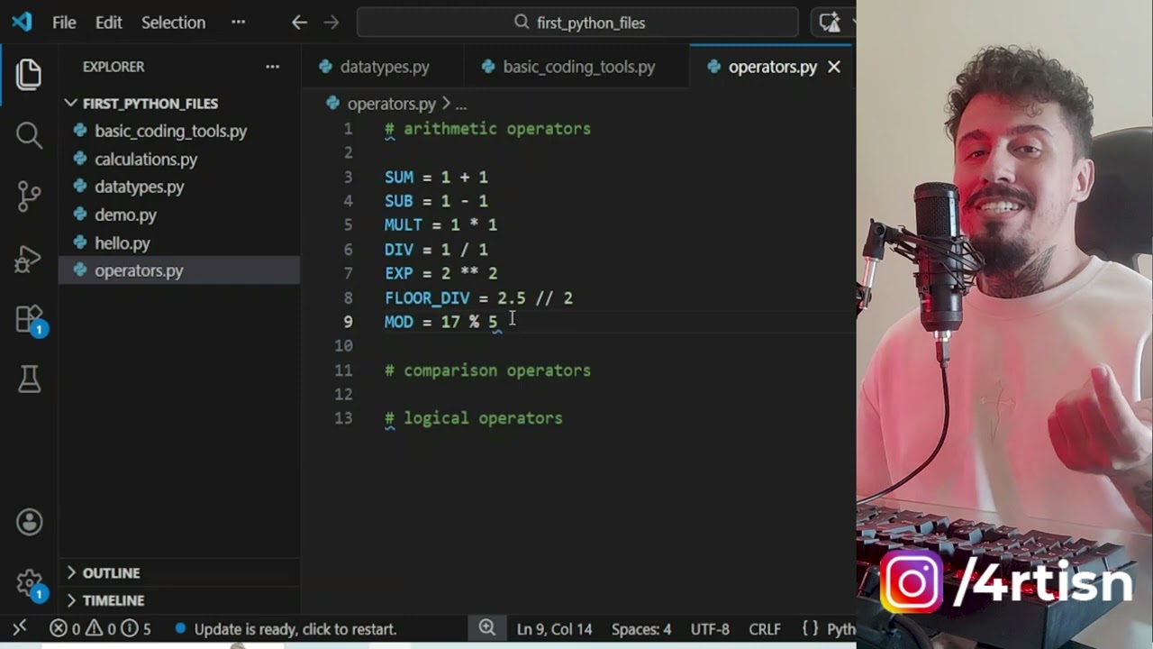 Arithmetic operators in python | Felipe Matos 