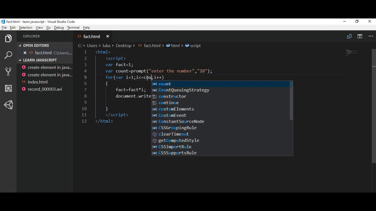 Factorial in javascript | Factorial math javascript