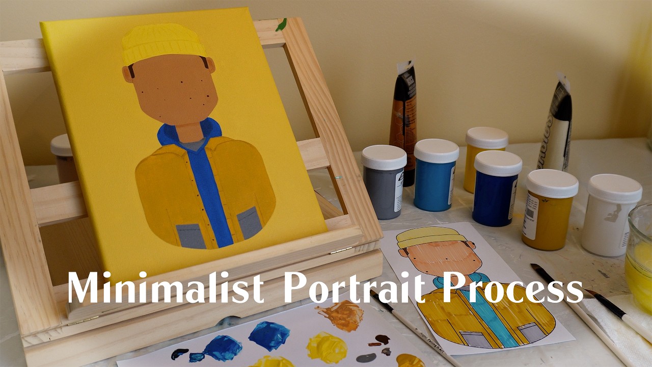 Acrylic Minimalist Portrait | Semi-Abstract Painting Process