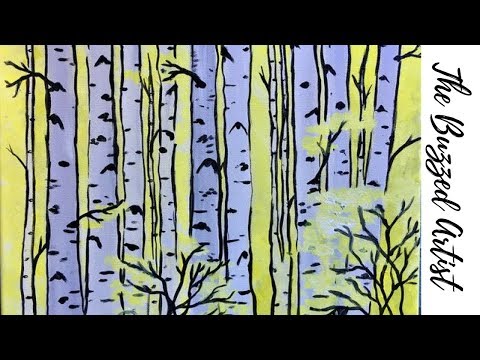How to Paint Aspen Trees with Acrylics | Painting Tutorial for ...