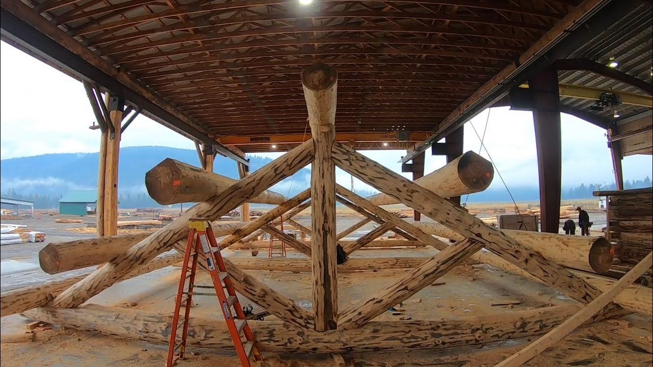 TIMELAPSE - Handcrafting a Massive Log Pavilion, two men, 5 days  🌲🔨