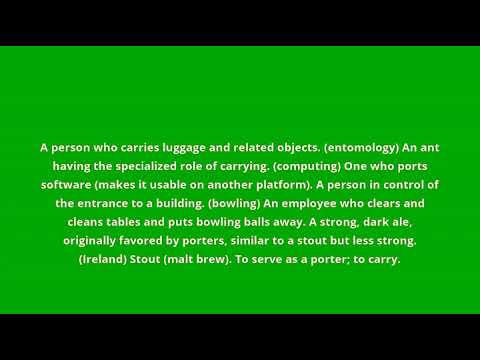 what is the meaning of porter