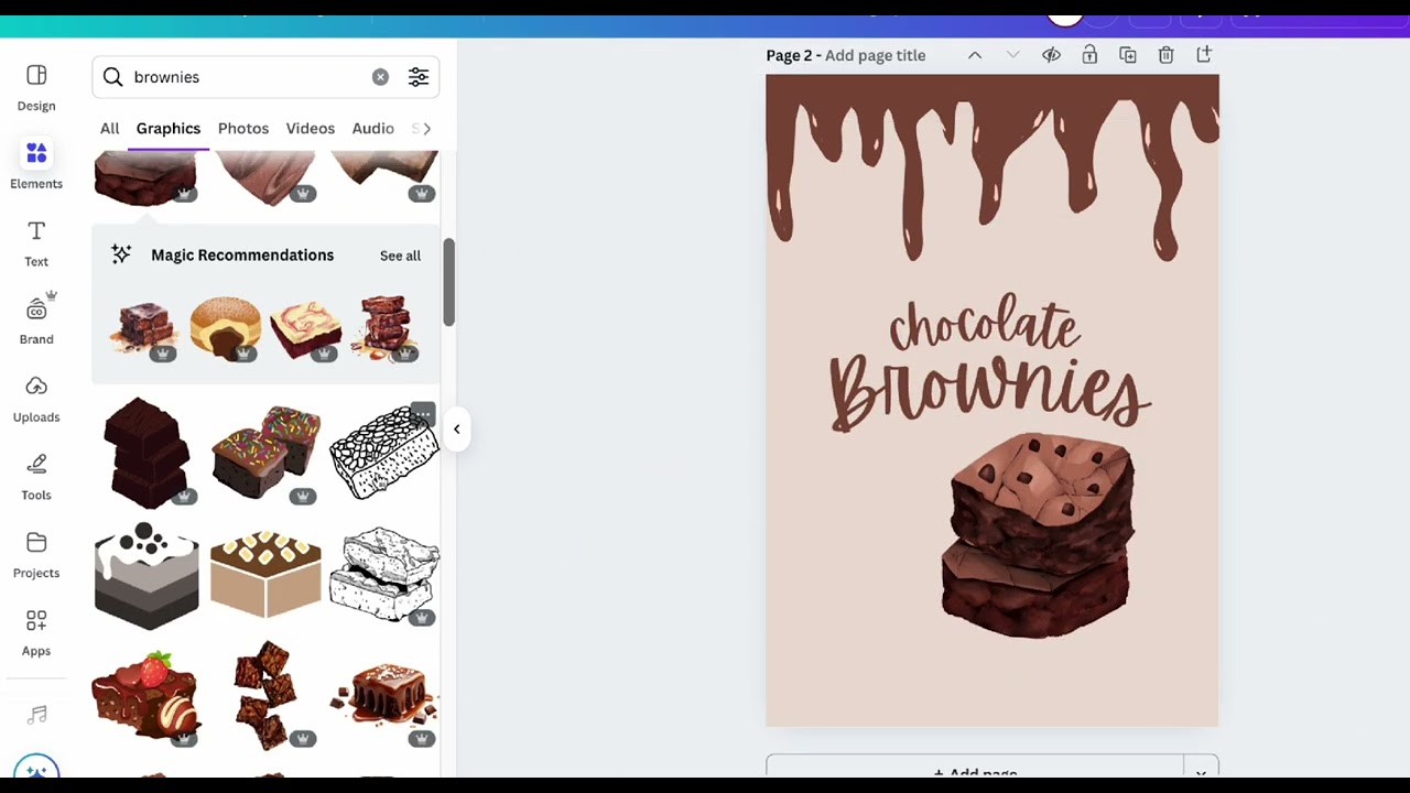 How I Made This Brownie Pin in Canva ✨ | Free Tutorial + Recipe