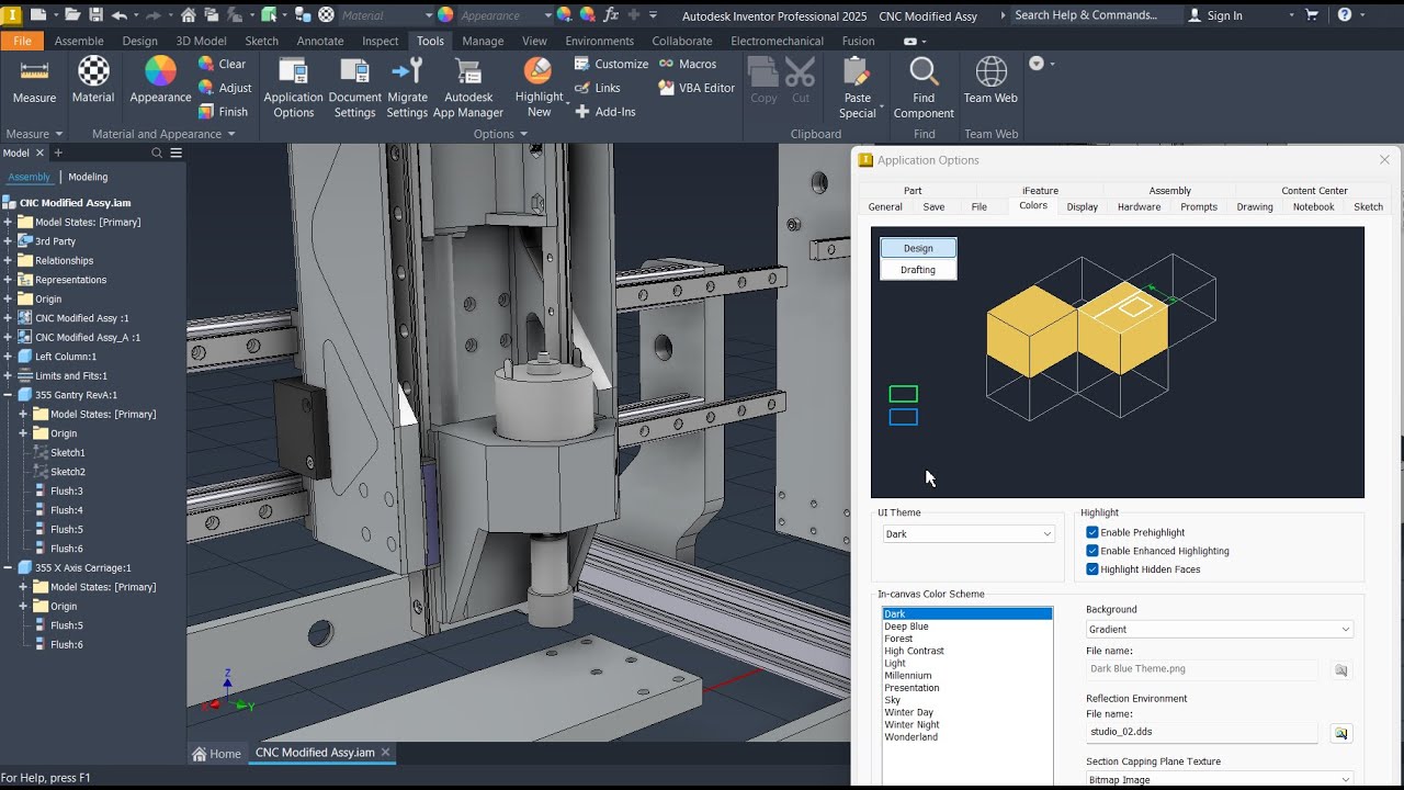 Autodesk Inventor Professional 2025 Display Customization