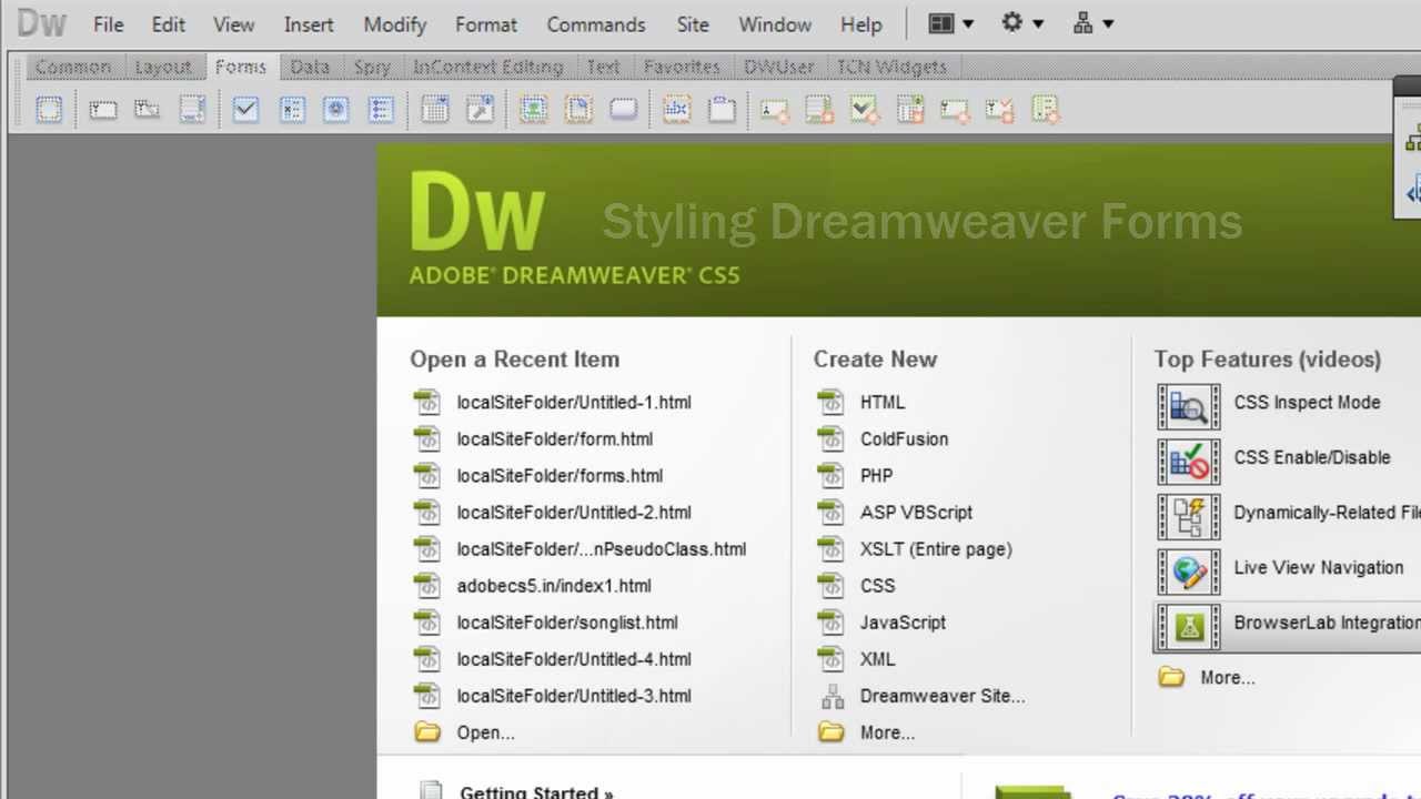 Dreamweaver Cs 5 Tutorial : Styling HTML forms with CSS