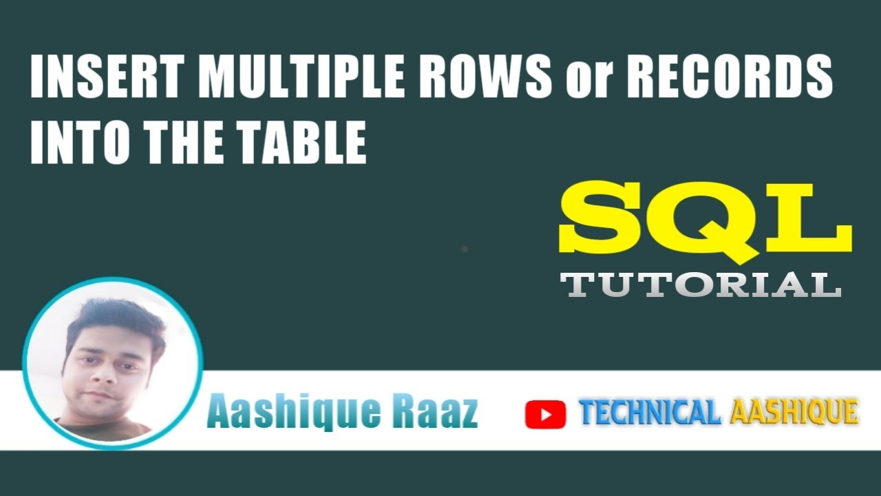 Insert Multiple Records into the Table in Oracle||Technical Aashique