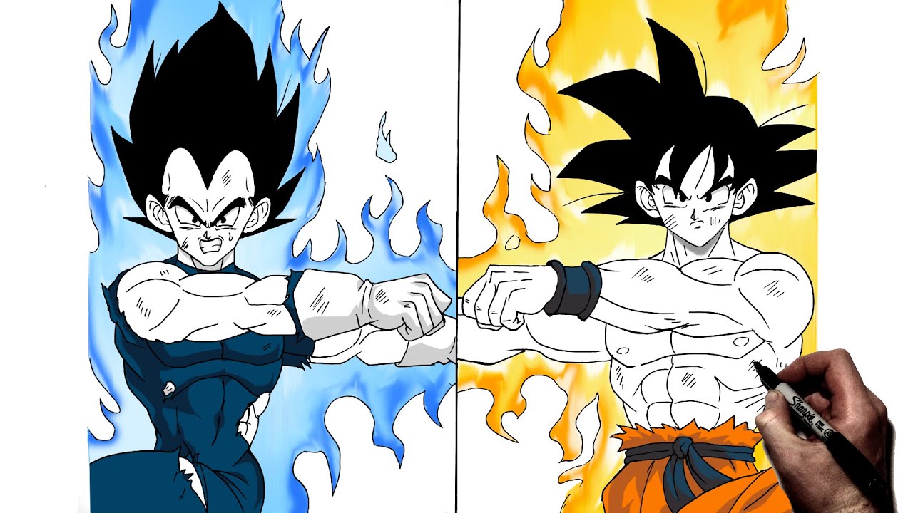 How To Draw Goku & Vegeta (Fusion Dance) | Step By Step | Dragon Ball