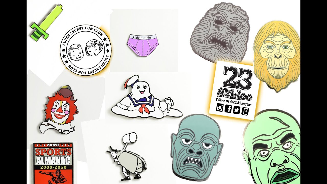 Pin It On: Enamel Lapel Pins by Super Secret Fun Club + 23Skidoo