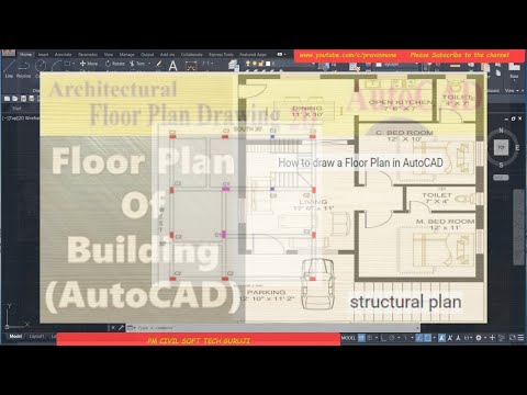 Practice Tutorial 2, Architectural & Structural Floor Plan in AutoCAD @PMCIVILSOFTTECHGURUJI