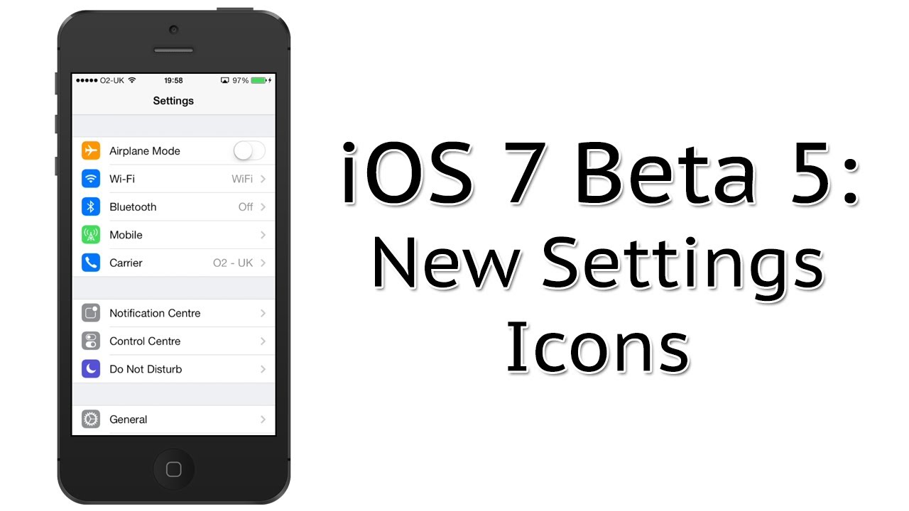iOS 7 Beta 5: New Settings Icons