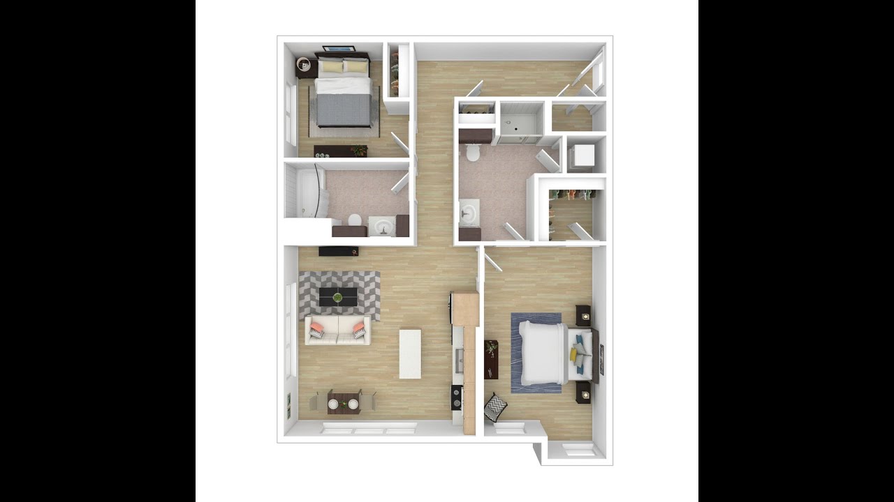 B2 2 bedroom 2 bathroom floorplan