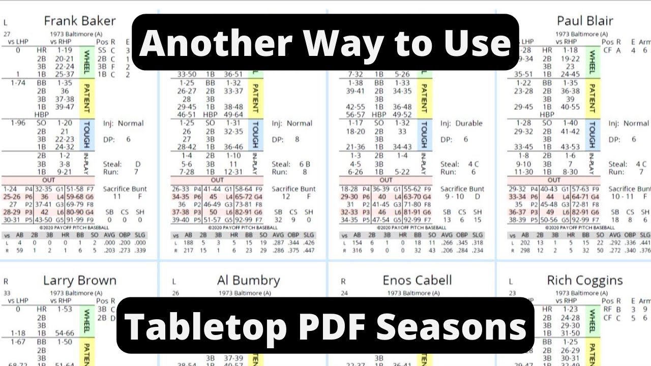 Playing Tabletop Baseball on the Computer - PDF Seasons