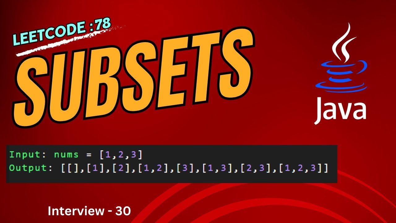 Subsets ( Leetcode : 78 ) | Backtracking | Java | Tamil