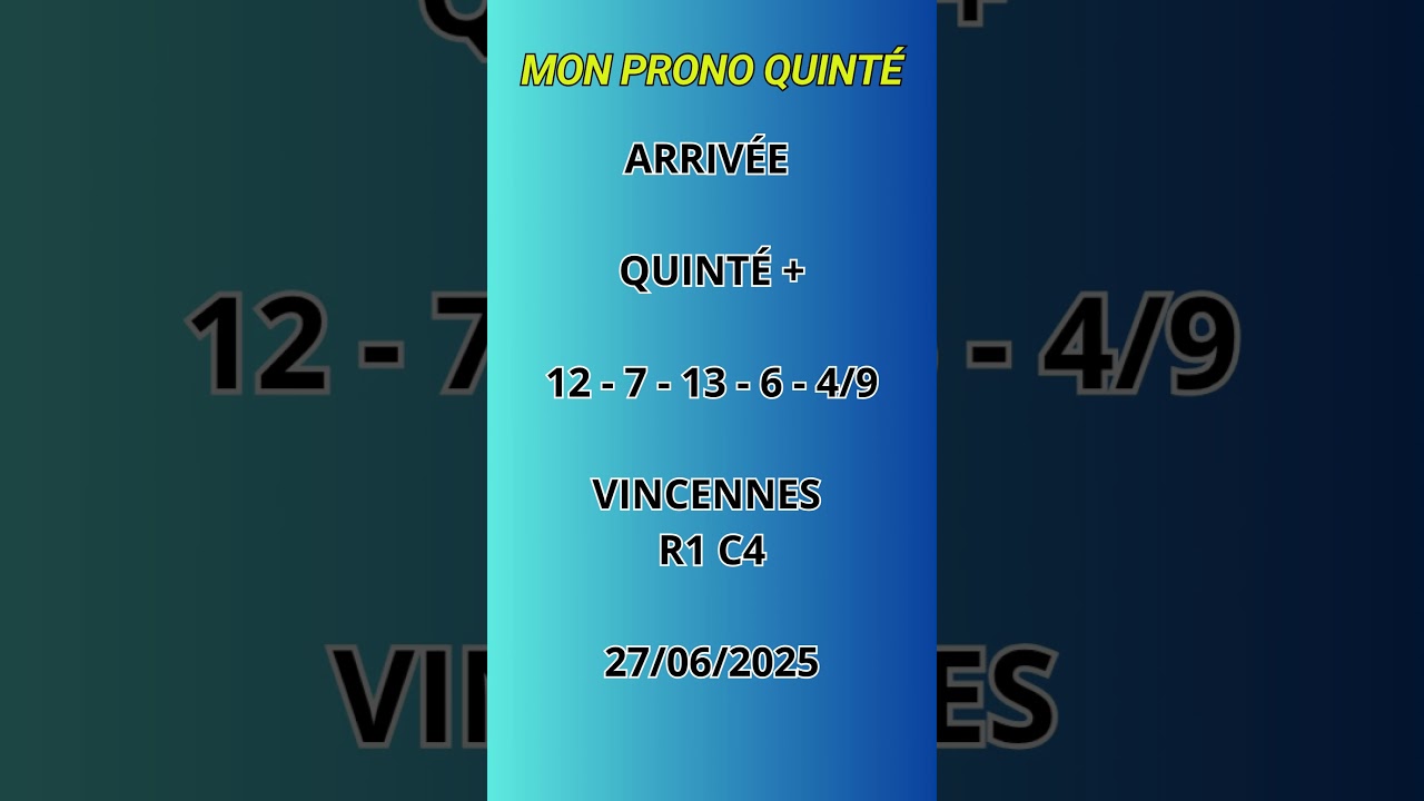 Résultat PMU Quinté + du vendredi 27 juin 2025