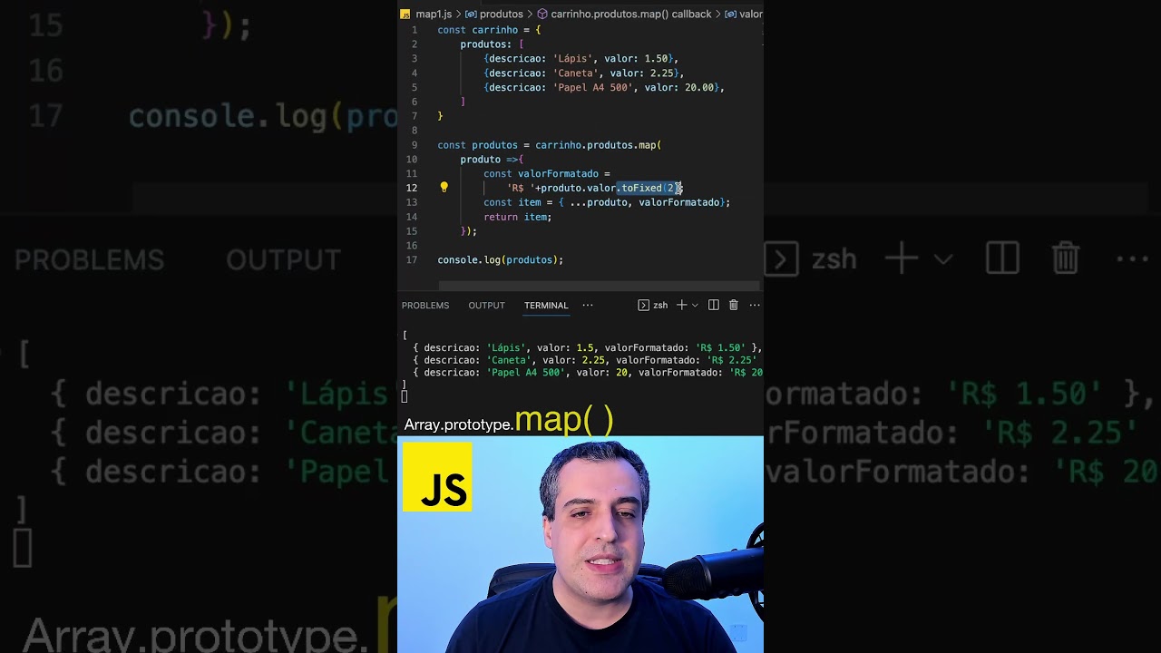 Como usar Array.prototype.map - #JAVASCRIPT #shorts #map
