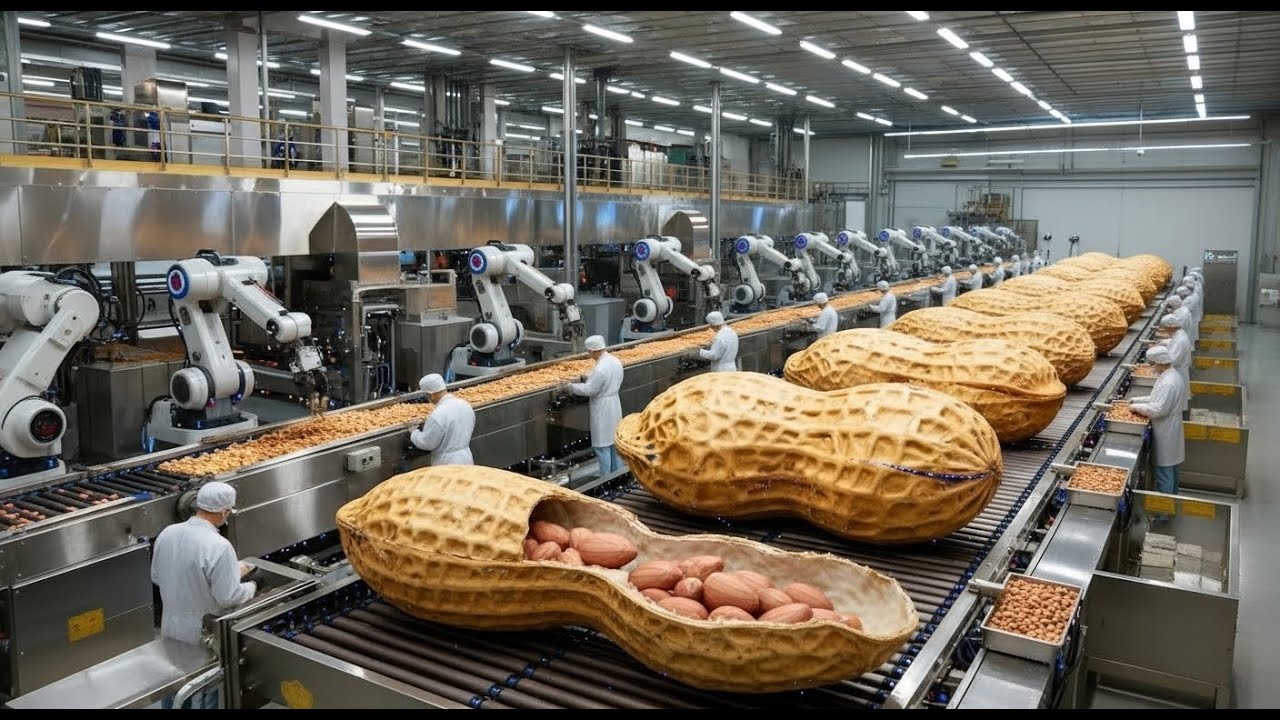 Inside the Peanut Processing Factory – Full Process How Luxury Snacks Are Made