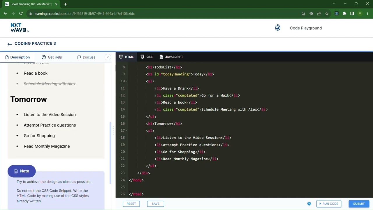 Specificity Practice-2  | Coding Practice 3 | HTML, CSS, Bootstrap | NxtWave | ccbp 4.o