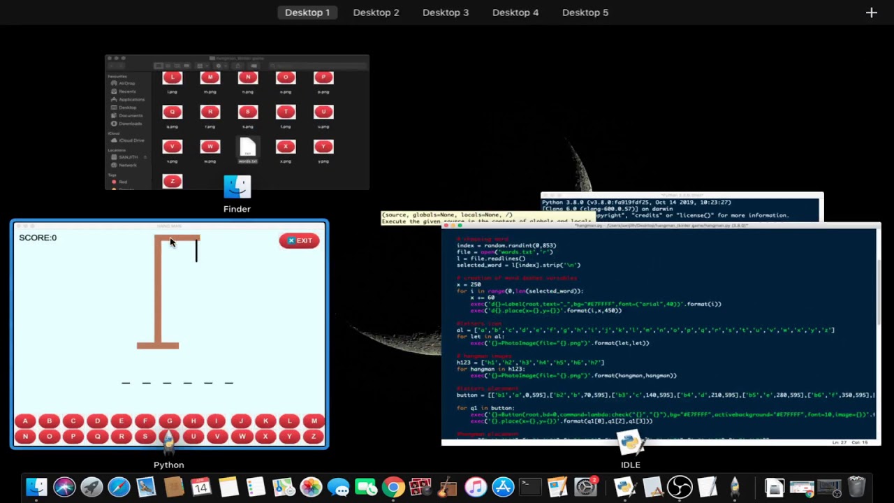 Hangman game using tkinter in python | tkinter | GUI | python tutorials