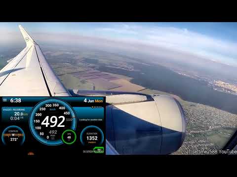 Takeoff from Kiev_ Ukraine. Altitude and Speed Recording. Airbus A320(720P_HD)