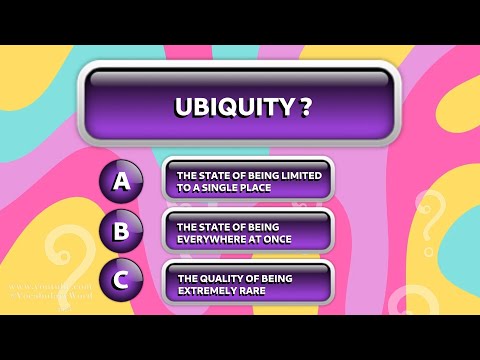 Vocabulary Word. UBIQUITY. Multiple Choice. Definition. Examples. #Learn #English #Vocabulary