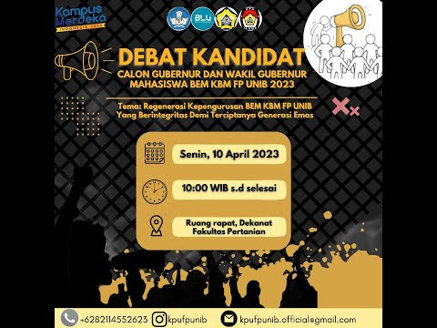 DEBAT KANDIDADAT || Calon Gubernur dan Wakil Gubernur Mahasiswa BEM KBM FP UNIB 2023