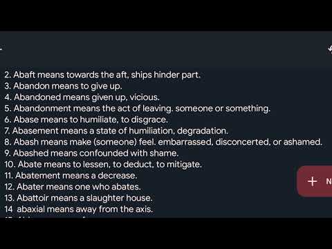 24 English Dictionary words that start with letter A