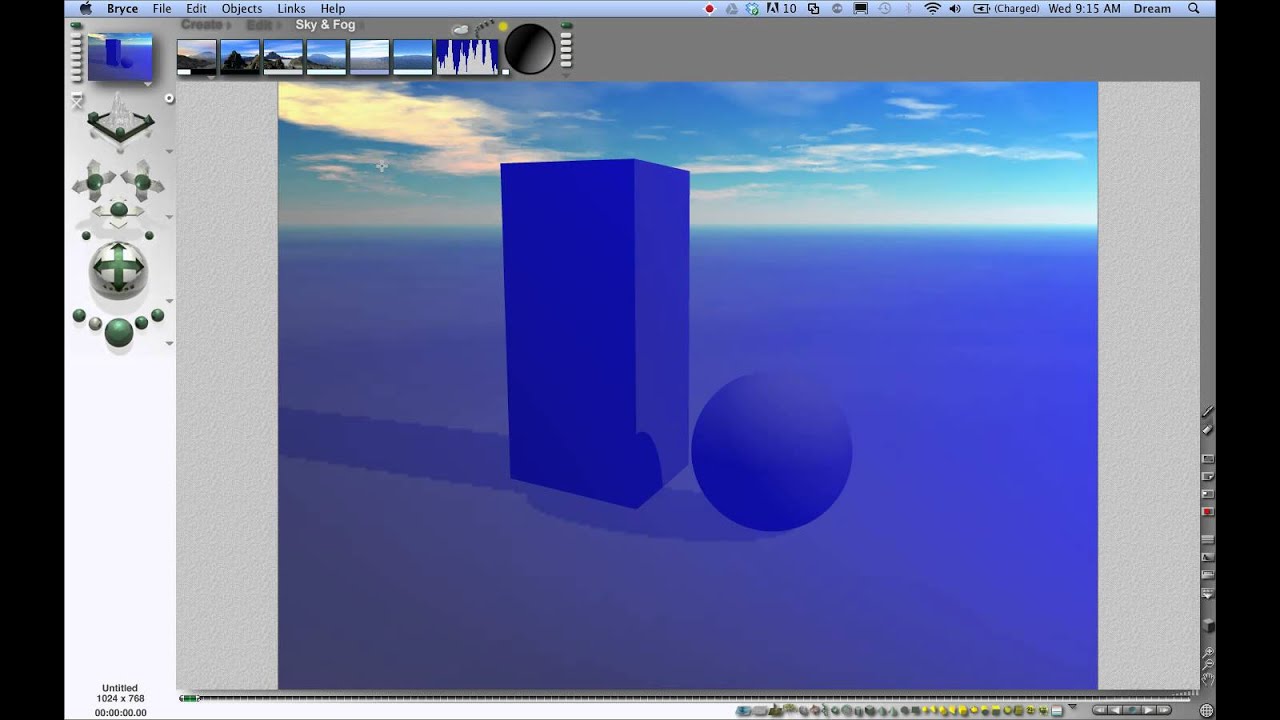 Bryce 7 Pro user interface