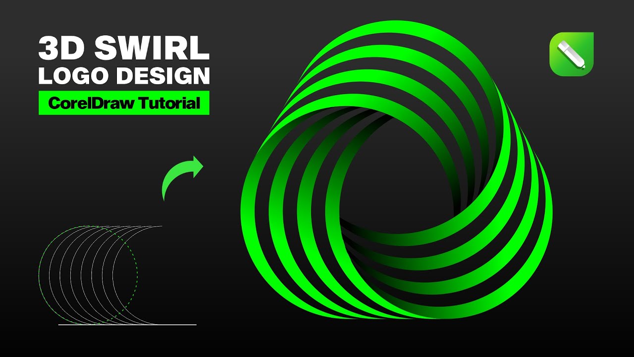 3D SWIRL logo design in Corel Draw | Logo Design Tutorial | Hevlendordesigns