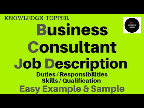Business Consultant Job Description | Business Consultant Duties and Responsibilities