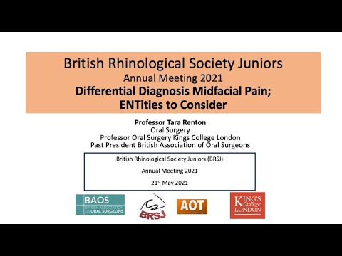 Rhinology | Differential Diagnosis Midfacial Pain | BRSJ | Prof Tara Renton