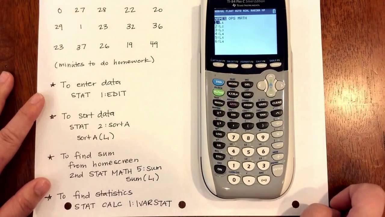 Basic Calculator Functions  (Chp. 1 - AP Statistics)