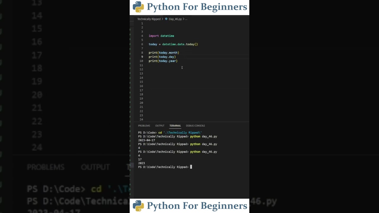 How To Get Today's Date | Python For Beginners