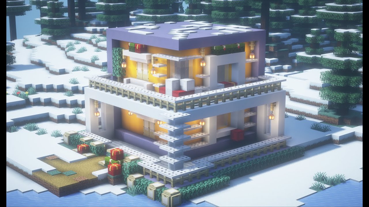 Minecraft Holiday & How To Build a Cute Christmas House Tutorial ...