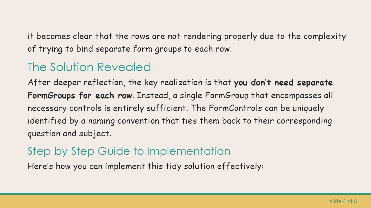 Dynamically Add Form Groups to Dynamically Generated Table Rows in Angular