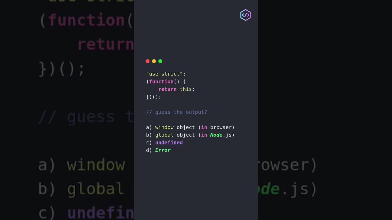 Javascript- Guess the output?#JavaScript#Coding#WebDev#Programming#Code #codelogic #codinginterview