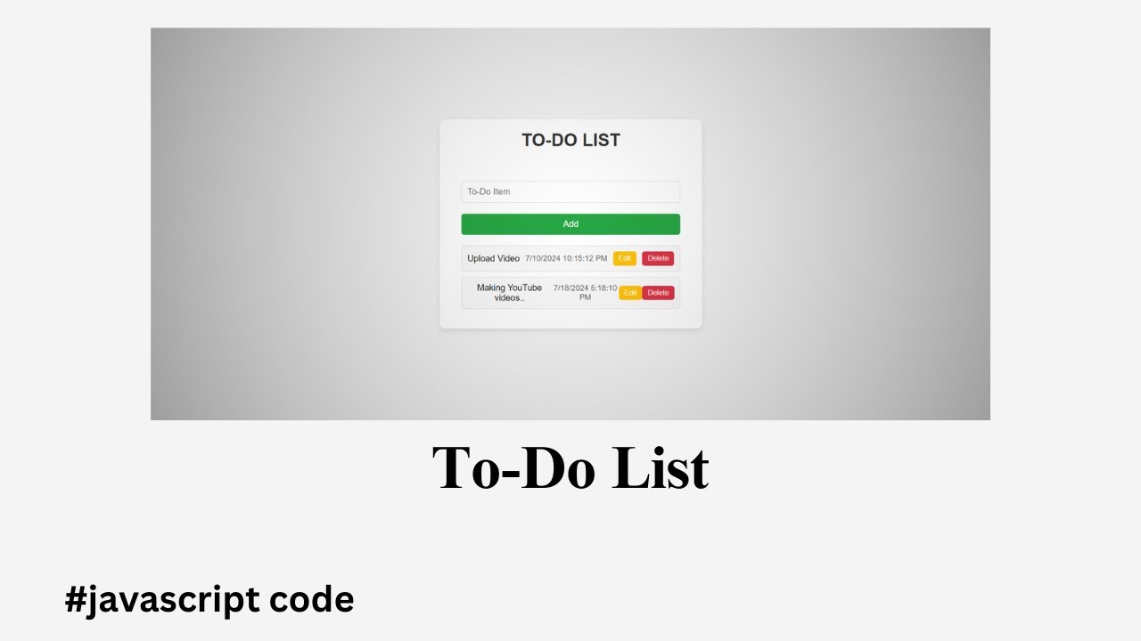 To-Do List Project Part 3: JavaScript Functionality | Final Part | PureJava