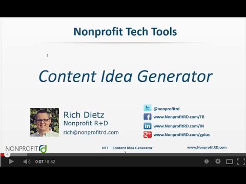 Content Idea Generator - Nonprofit Tech Tools