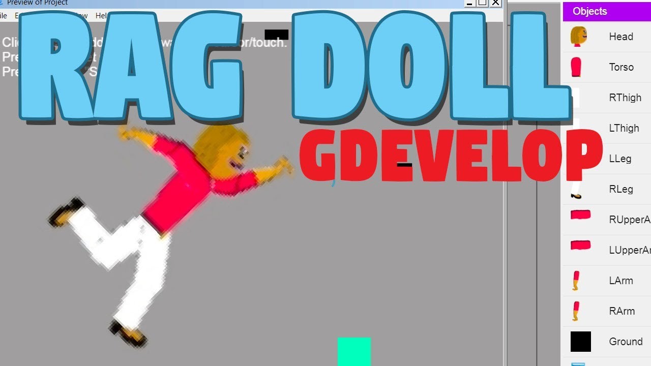 Ragdoll example Gdevelop