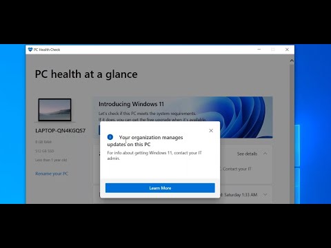 Fix PC Health Check App Pop Up Your Organization Manages Updates On This PC Windows 11 Requirement
