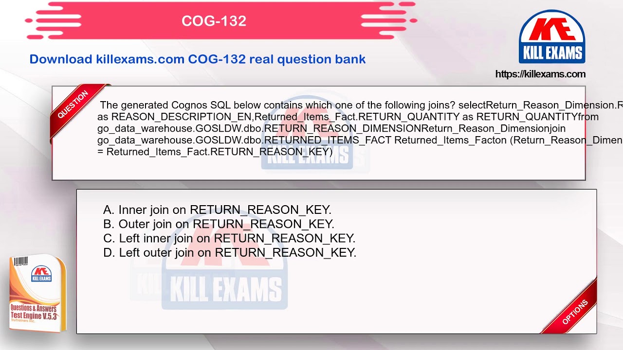 COG-132 - IBM Cognos 8 BI Metadata Model Developer Real Exam Questions by Killexams.com