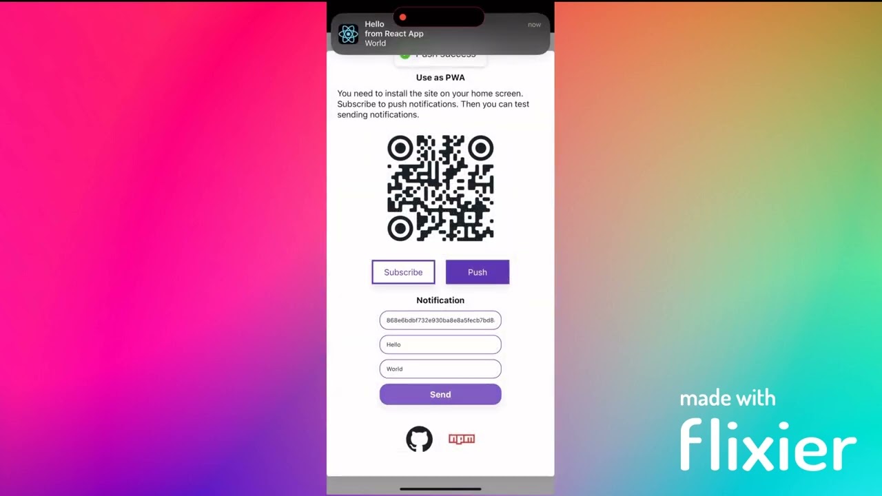 PWA IOS push-notification (react-pwa-push-notifications github or npm)