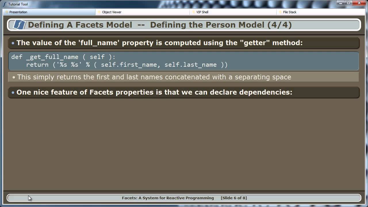 Defining a Facets Model