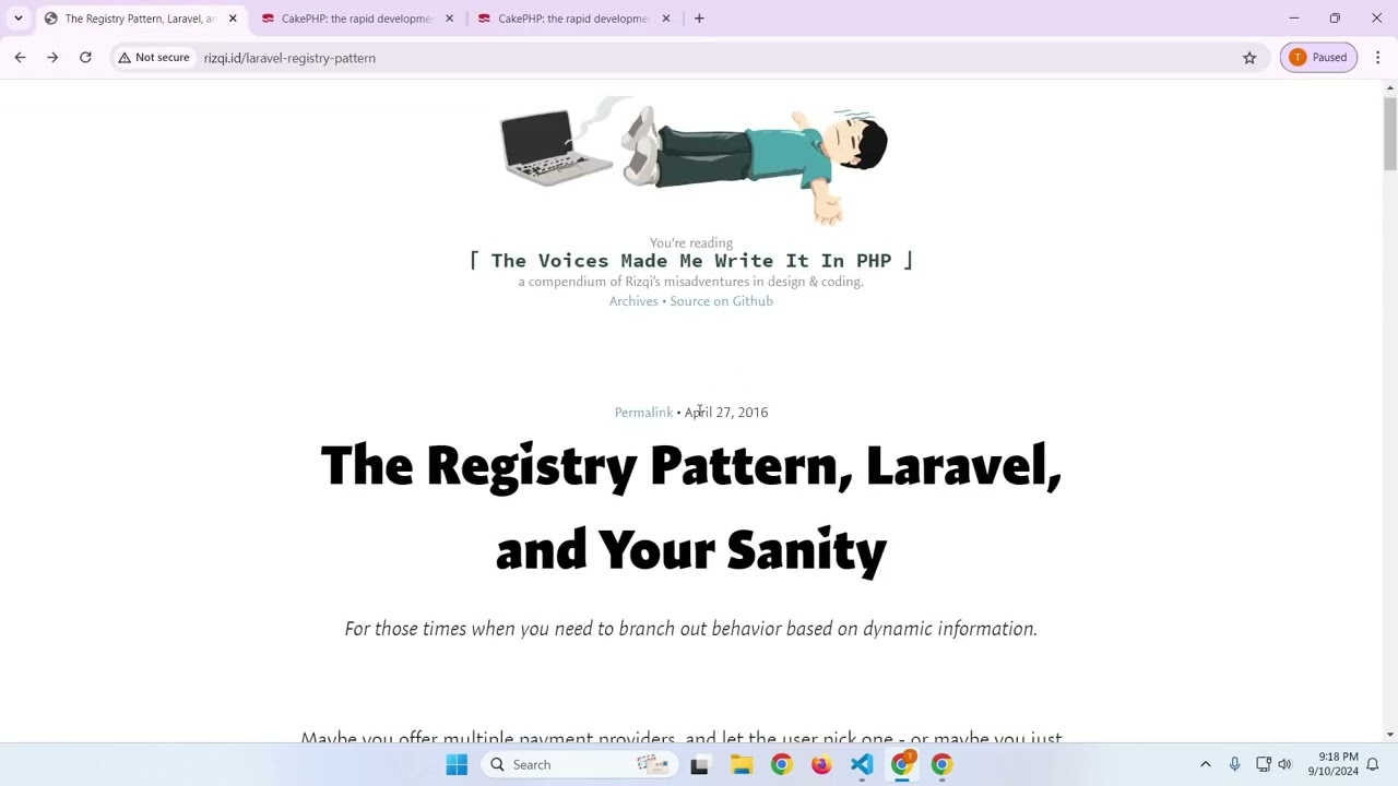 CakePHP 5 - Dependency Injection using the Registry Pattern