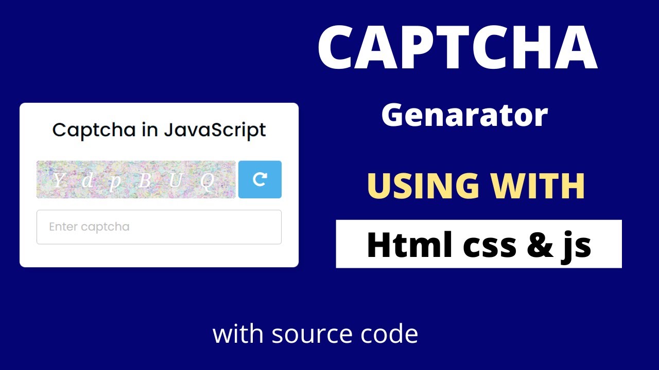 Create Custom Captcha using HTML CSS & JavaScript | Captcha Generator Js 2022 | devcraw coding