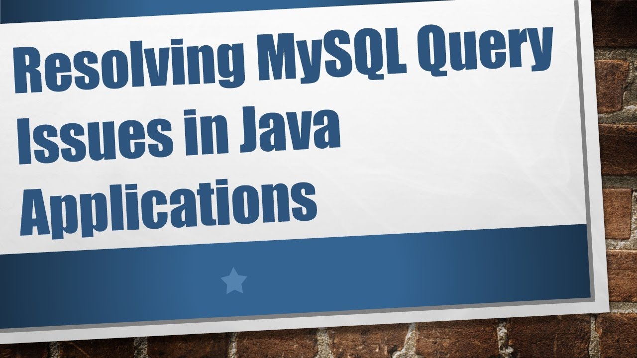 Resolving MySQL Query Issues in Java Applications