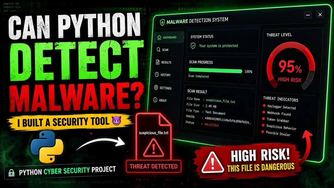 Can Python Detect Malware? 😳 | I Built a Cyber Security Tool