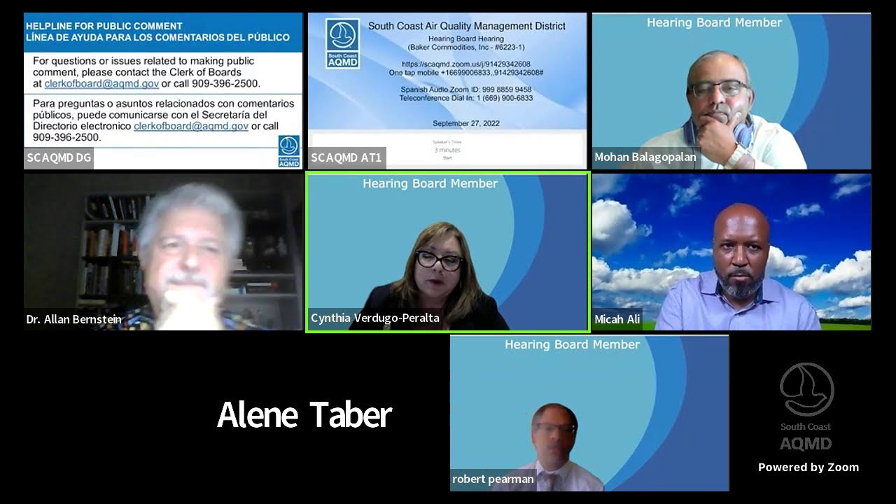 South Coast AQMD Hearing Board Hearing - September 27, 2022