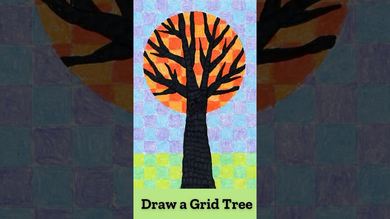 Draw a Grid Tree #artprojectsforkids