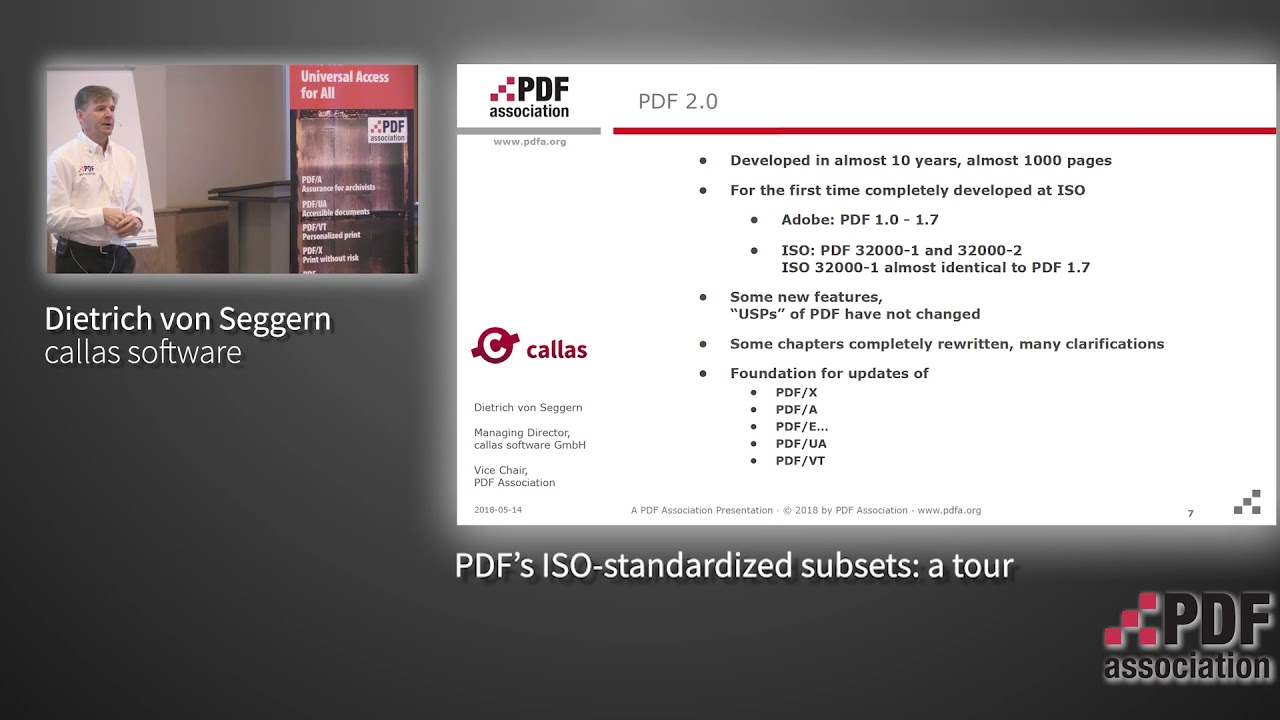 PDF’s ISO-standardized subsets: a tour - Dietrich von Seggern