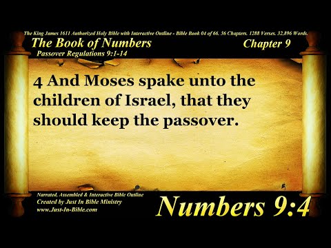 Bible Book #04 - Numbers Chapter 9 - The Holy Bible KJV Read Along Audio/Video/Text